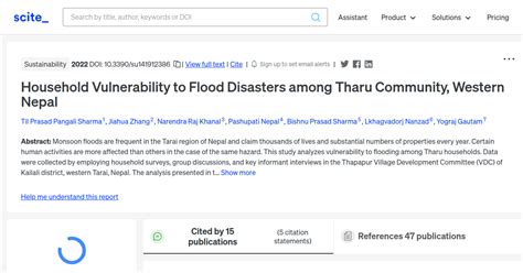 Household Vulnerability To Flood Disasters Among Tharu Community Western Nepal