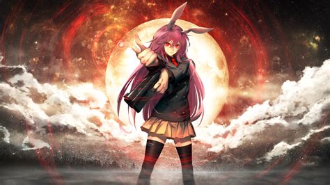 Justrukia Kodama Wa Ka Me Reisen Udongein Inaba Touhou Light Purple Hair Derivative Work