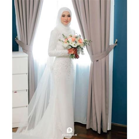 Jual Gaun Pengantin Muslimah Malasyia Melayu Gaun Akad Gaun Walimah