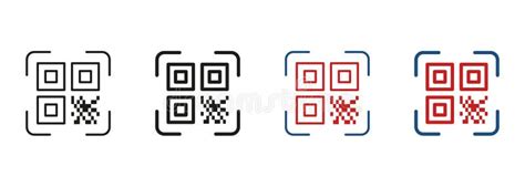 Qr Code Scanner Line And Silhouette Icon Set Instruction To Get Info