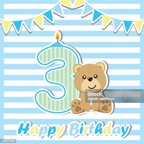 귀여운 베어와 다채로운 플래그 생일 카드 생일에 대한 스톡 벡터 아트 및 기타 이미지 생일 곰 귀여운 Istock