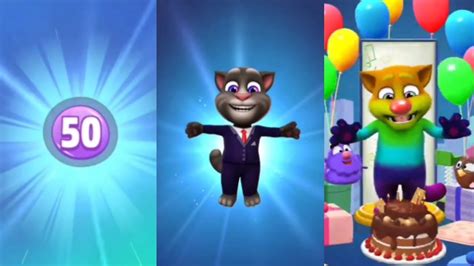 Happy Birthday Level 50 My Talking Tom 2 Vs My Talking Tom 2 Youtube