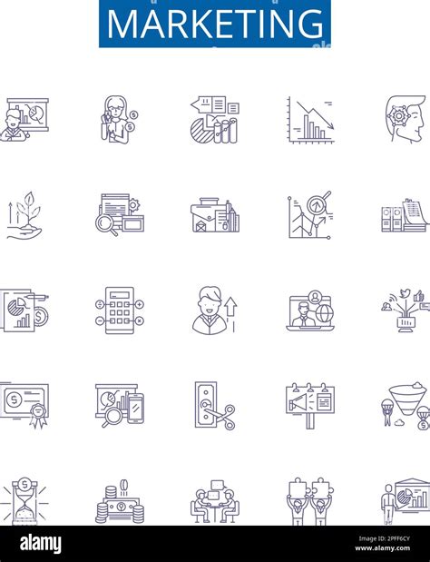 Marketing Line Icons Signs Set Design Collection Of Advertising Promotion Selling Branding