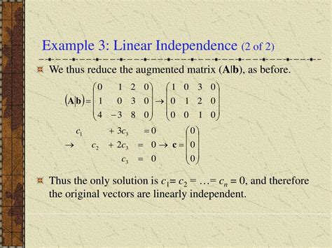 PPT Ch 7 3 Systems Of Linear Equations Linear Independence Eigenvalues PowerPoint