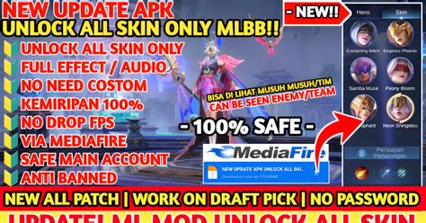 KUMPULAN UPDATE TERBARU APK MODZ UNLOCK ALL SKIN MLBB GRATIS