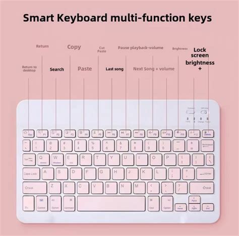 10 Inch Bluetooth Keyboard And Mouse Combo Portable And Wireless
