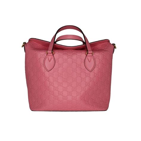 Gucci Pink Signature Guccissima Leather Top Handle Bag For Sale At