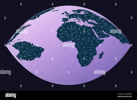 Internet And Global Connections Map Craig Retroazimuthal Projection World Network Map Wired