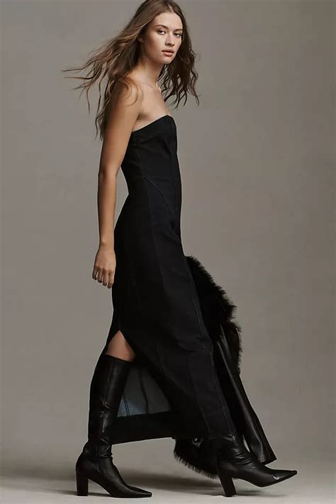 Pilcro Strapless Slim Denim Dress Anthropologie