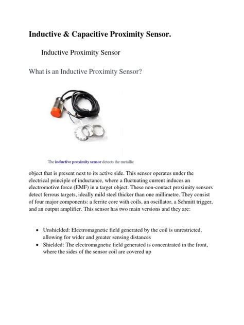 Inductive Vs Capacitive Sensors Guide Pdf Inductor Capacitor