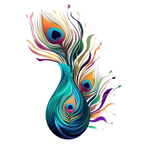 Premium Ai Image Beautiful Boho Vase With Peacocks Feather Clipart