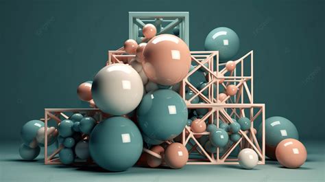 Modern Abstract Composition Of Geometric Shapes 3d Render Featuring