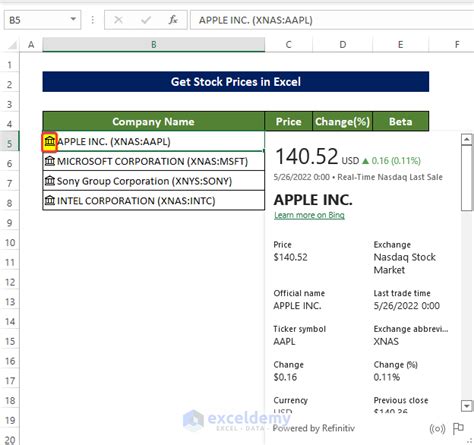 How To Get Stock Prices In Excel Easy Methods Exceldemy