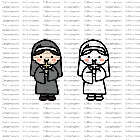 오케이티콘 수녀 아이콘 개별 컬러라인