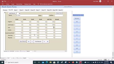 Marksheet Using Ms Access Youtube