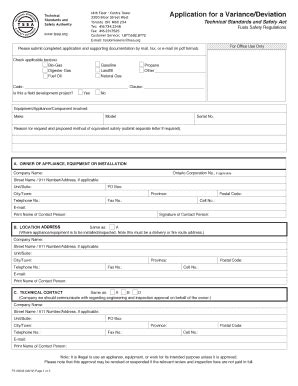 Fillable Online Application For A Variance Fax Email Print PdfFiller