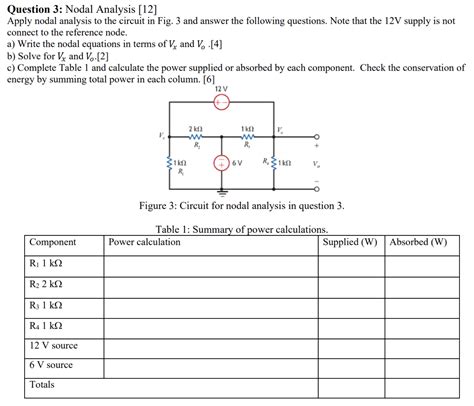 Solved Question 3 Nodal Analysis [12]apply Nodal Analysis