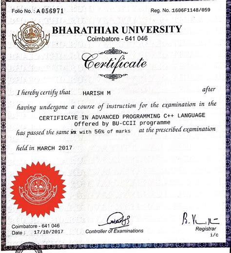 C Bharathiar University Harish M