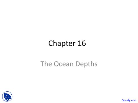 Ocean Depths Marine Biology Lecture Slides Docsity