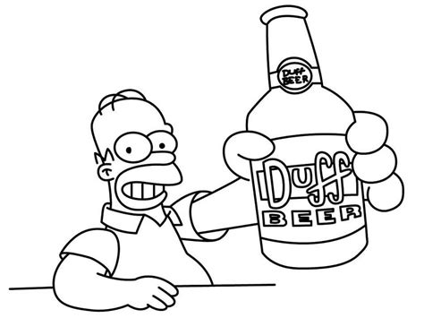 Homer Simpson With Donut Coloring Page Free Printable Coloring Pages