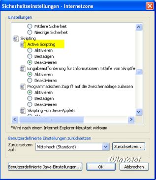 Internet Explorer Webseite wird verstümmelt angezeigt und