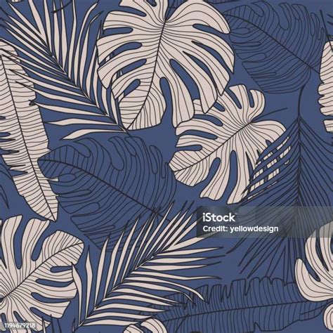 파란색 배경에 어두운 몬스터 라인이 있는 매끄러운 패턴 0명에 대한 스톡 벡터 아트 및 기타 이미지 0명 검은색 꽃 식물 Istock