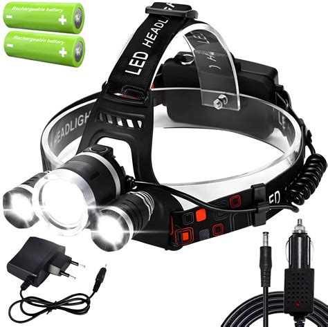 Mocna Latarka CzoŁowa 3x Led Cree Xm L T6 CzoŁÓwka Na GŁowĘ Exploring