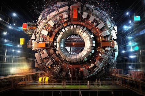 Premium AI Image Large Hadron Collider Machine Front View In The Mine