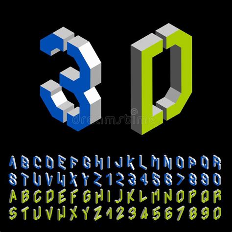Stencil Angular Font Alphabet Letters Stock Vector Illustration Of