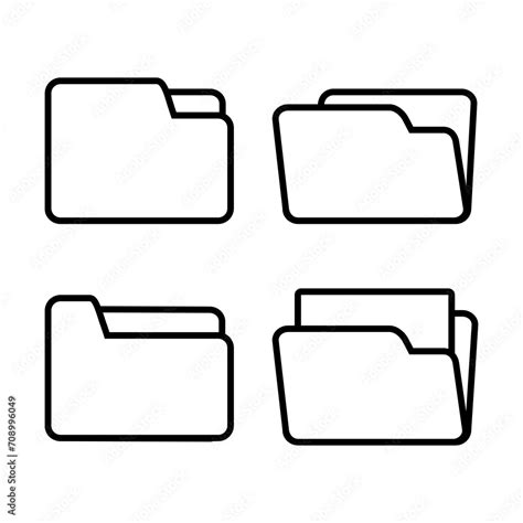 Simple Folder Icon Collection For Web App Mobile App Or Website In