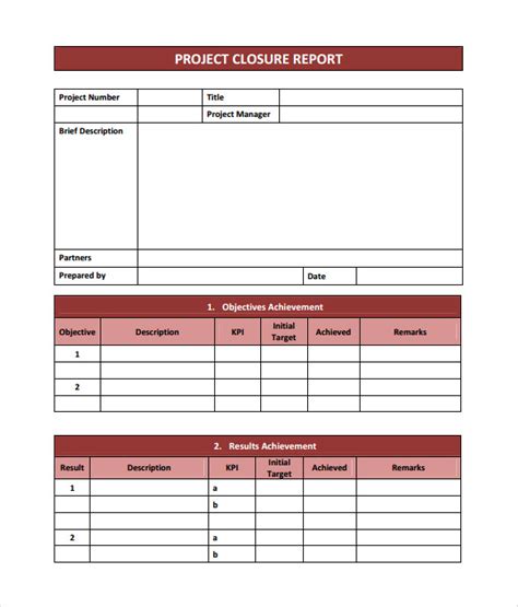 Project Closure Report Template 10 Documents In Pdf Word