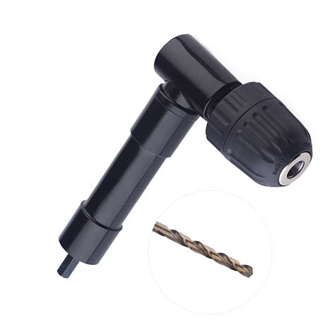 WORGEOUS 90 Degree Cordless Right Angle Drill Hex Socket Adapter Black