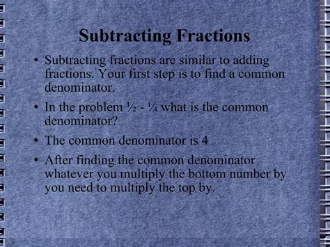 Adding Subtracting Multiplying And Dividing Fractions PPT