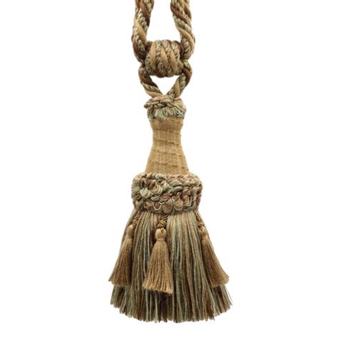 Brown Light Brown Sea Green Decorative Tassel Tieback 6 Inch Tassel