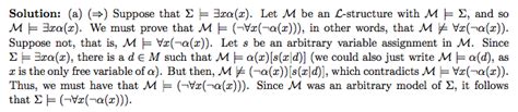 Logic Sigma Vdash Exists X A X If And Only If Sigma Vdash Neg Forall X Neg A X