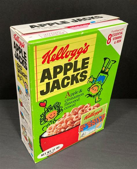 1976 Kelloggs Apple Jacks Cereal Box Bicentennial Scratch And Sniff