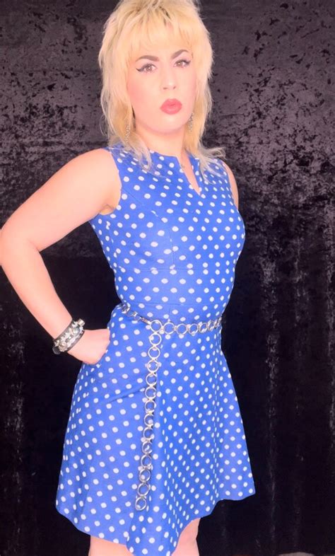 1970s Blue And White Polka Dot Dress Gem