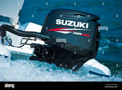 New 2009 Model Of Suzuki Df 60 Outboard Engine On Power Boat Transom