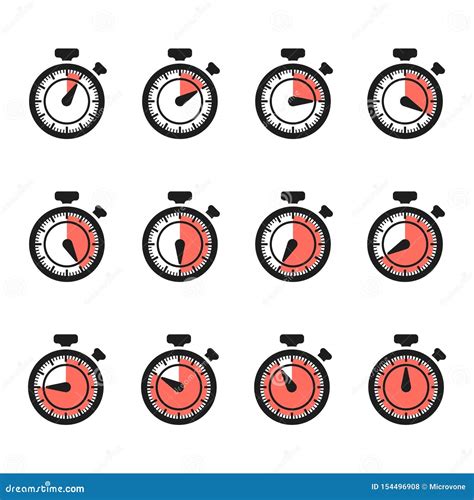 Timer Icons Vector Stopwatch Set Isolated On White Background Stock Vector Illustration Of