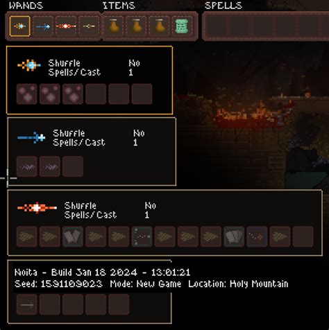 3 Ambrosia Flasks In The Mines Seed 1591109023 R Noita