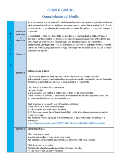 Primer Grado Conocimiento Del Medio Pdf