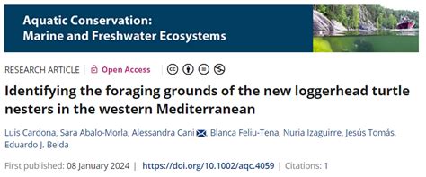 Identifying The Foraging Grounds Of The New Loggerhead Turtle Nesters In The Western