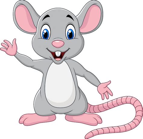 Ratón Sonriente De Dibujos Animados Vector Premium