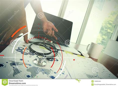 Concept Of Target Focus Digital Diagram And Graph Interfaces Wit Stock
