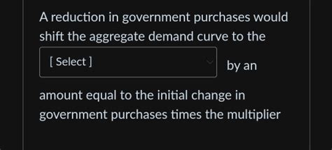 Solved A Reduction In Government Purchases Would Shift The