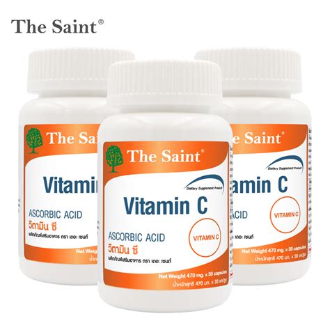 Vitamin C X 3 Bottles Vitalizer Ascorbic Acid 60mg The Saint The St 60