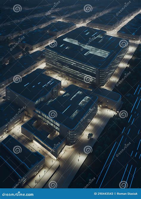 Modern Architecture Of A Cutting Edge Research Center Ai Generated Stock Illustration