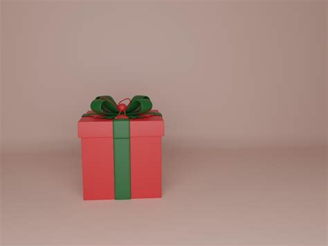 Premium Photo Christmas Box 3d Rendered