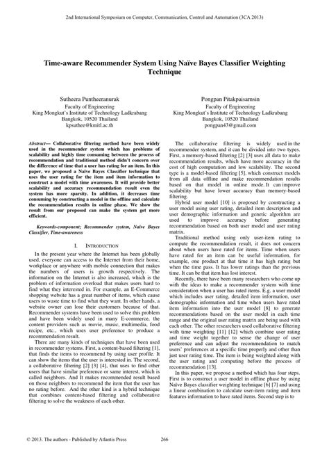 pdf time aware recommender system using naive bayes classifier