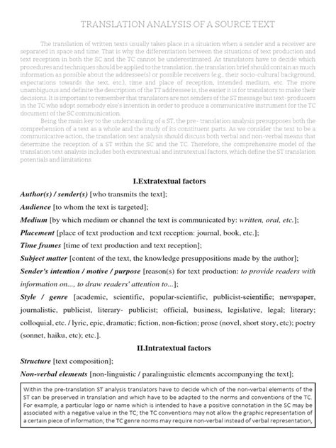 translation analysis of a source text scheme sample pdf